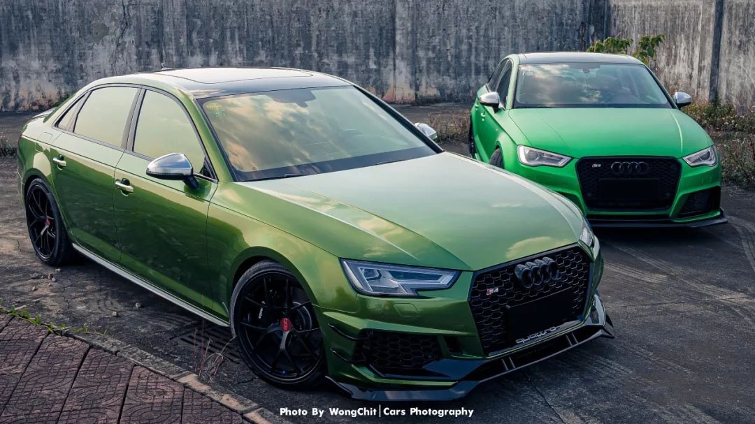 Audi A series twins modified competitive style, the green upper body ...