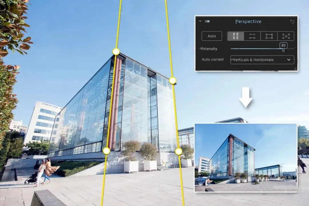 Use this one-key correction software for landscape and portrait later ...