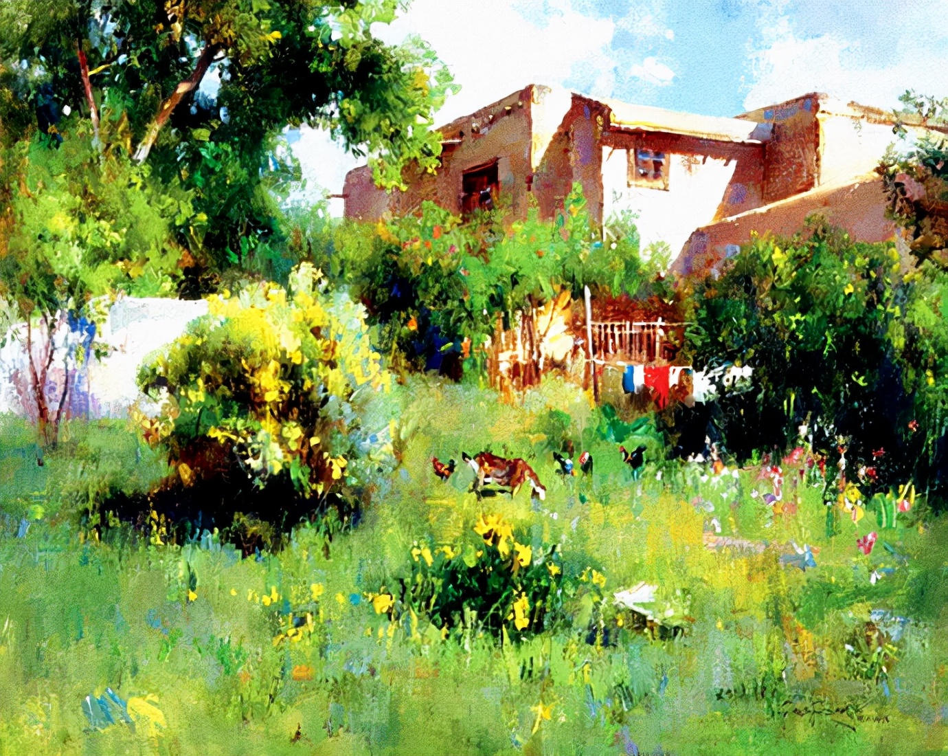 Cyrus Afsary sunny landscape painting - iNEWS