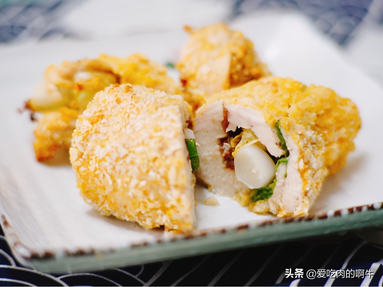 The method of crispy chicken rolls, tender and crispy chicken skin ...