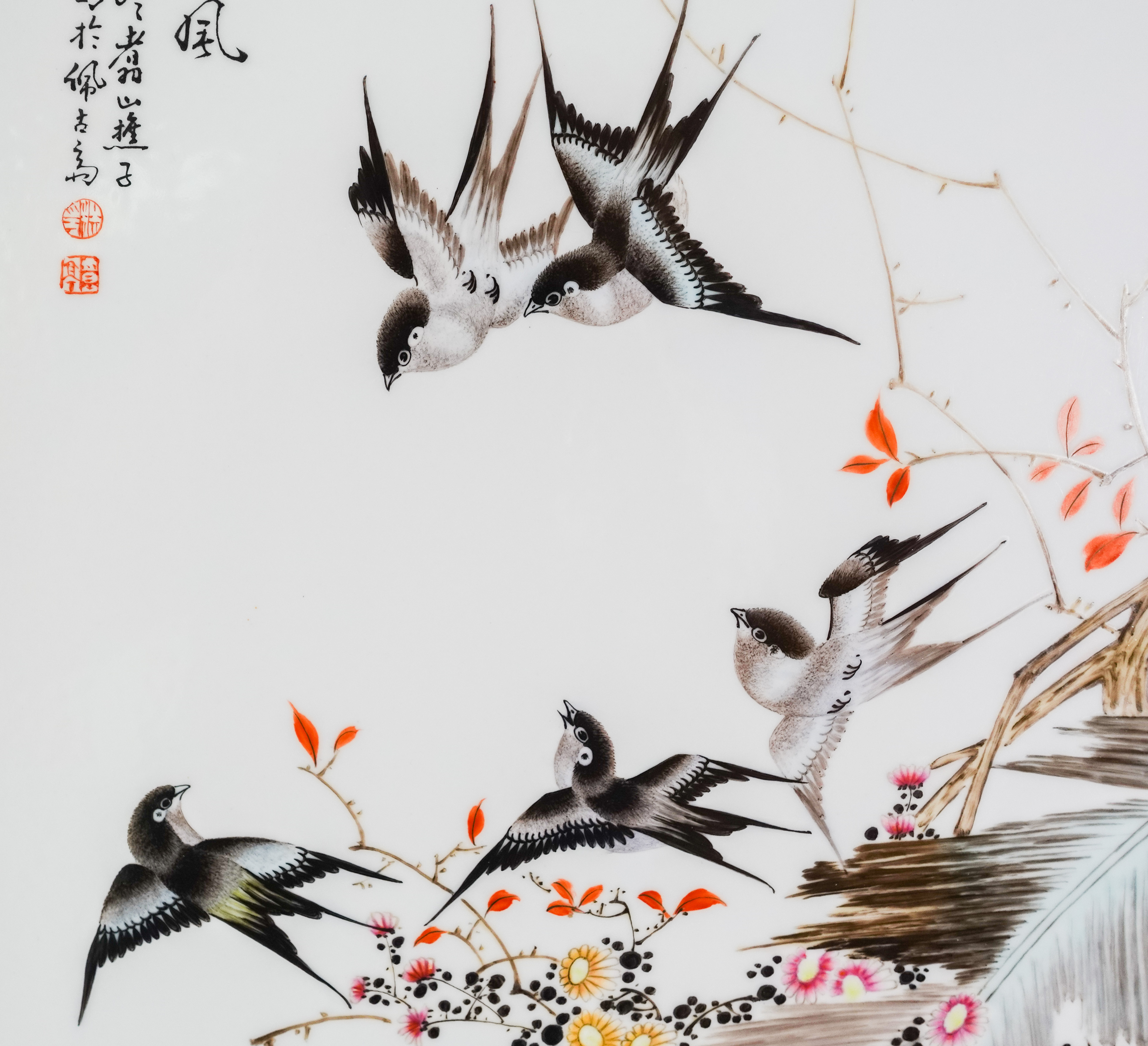 The counter-screen mirrored porcelain plate painting of "Cheng Yiting ...