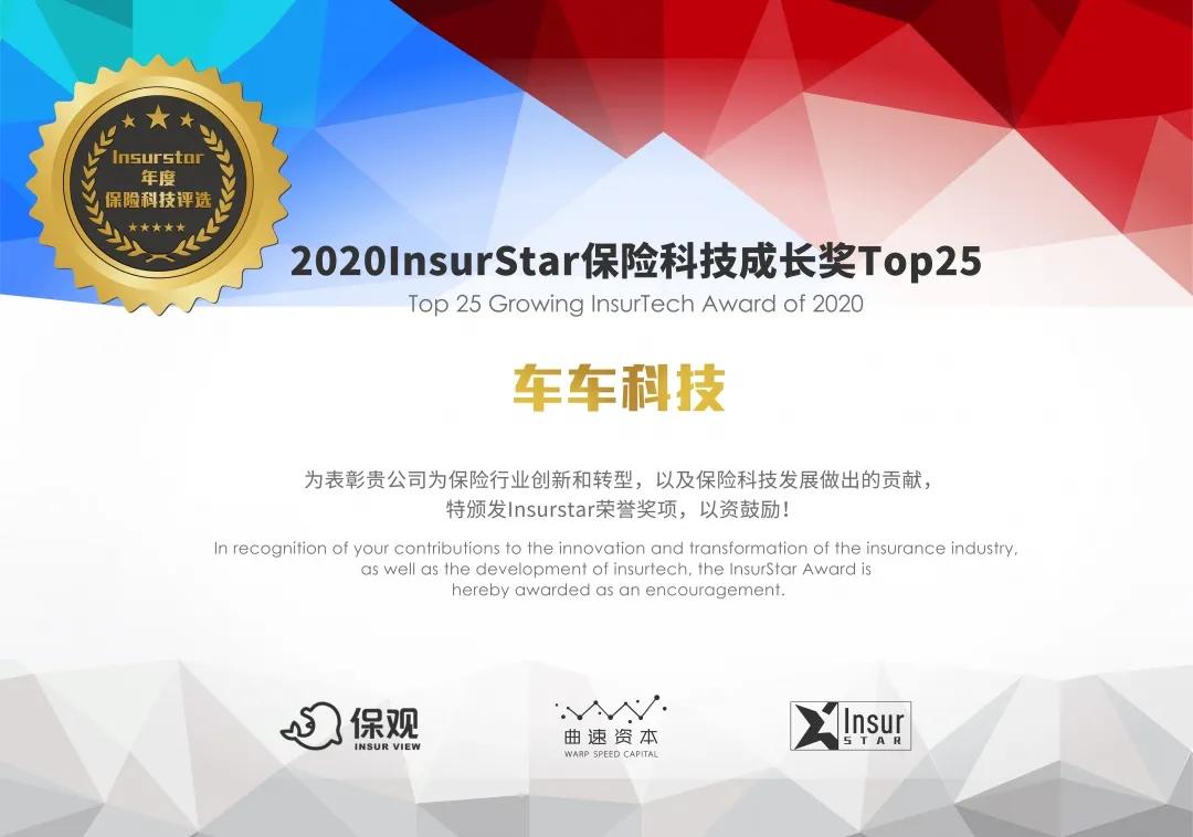Cheche Technology won the 2020 InsurStar Insurance Technology Growth ...
