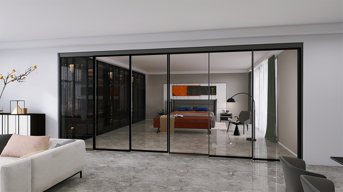Play with minimalist aesthetics!Living room panoramic door, easy to ...