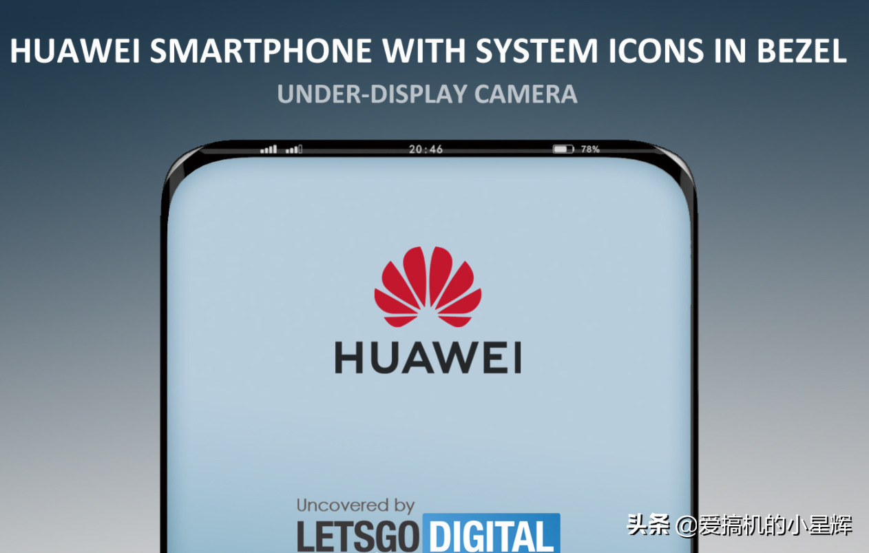 Huawei's new mobile phone patent exposure, frame status bar + screen ...