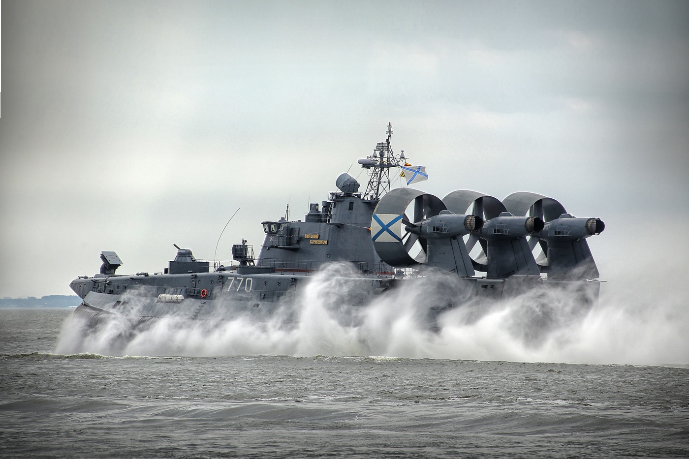 Picture of the European Bison 100, the air cushion landing ship that ...