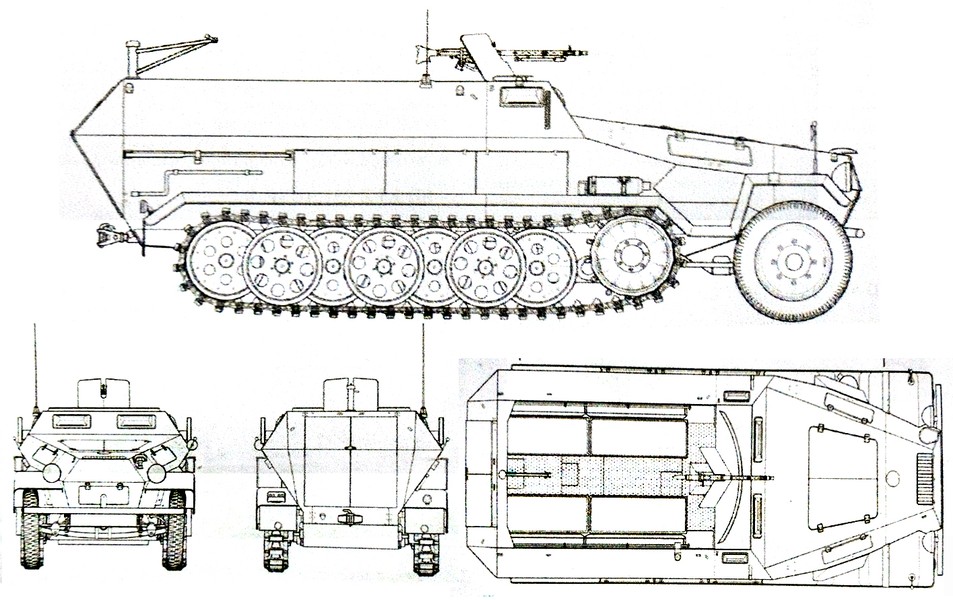 German half-track armored vehicle of World War II, Type 251/1 half ...