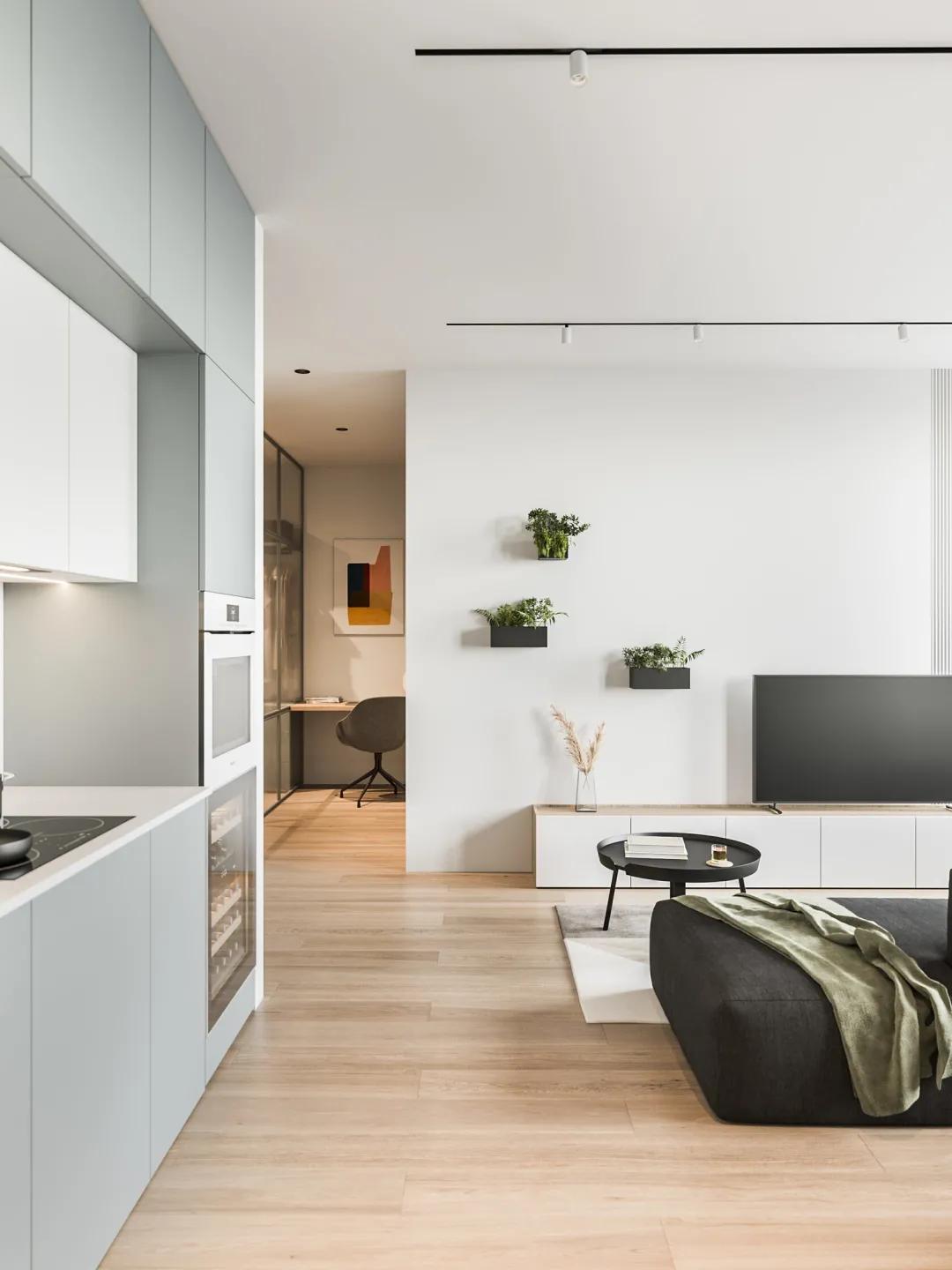 64 square meters of modern and simple style small apartment decoration ...