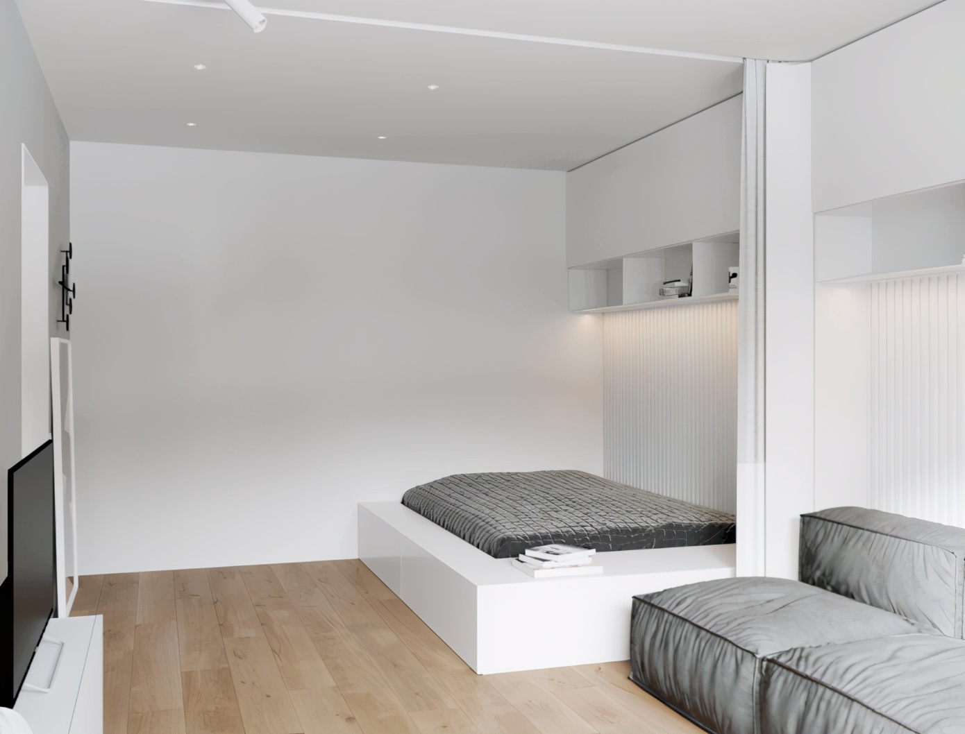 The whole house of her house is 42 square meters, and there is no need ...