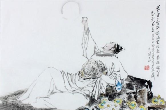 When Li Bai left his hometown, the bright moon accompanied him, so Li ...