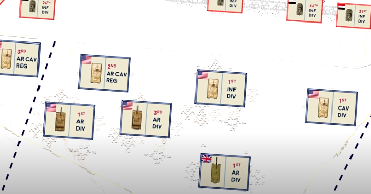 The picture shows a summary of the first day of the Gulf War "Desert ...
