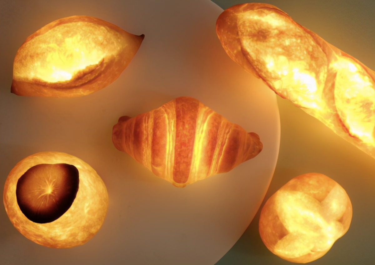 Glowing bread, 100% full simulation of the production process, put it ...
