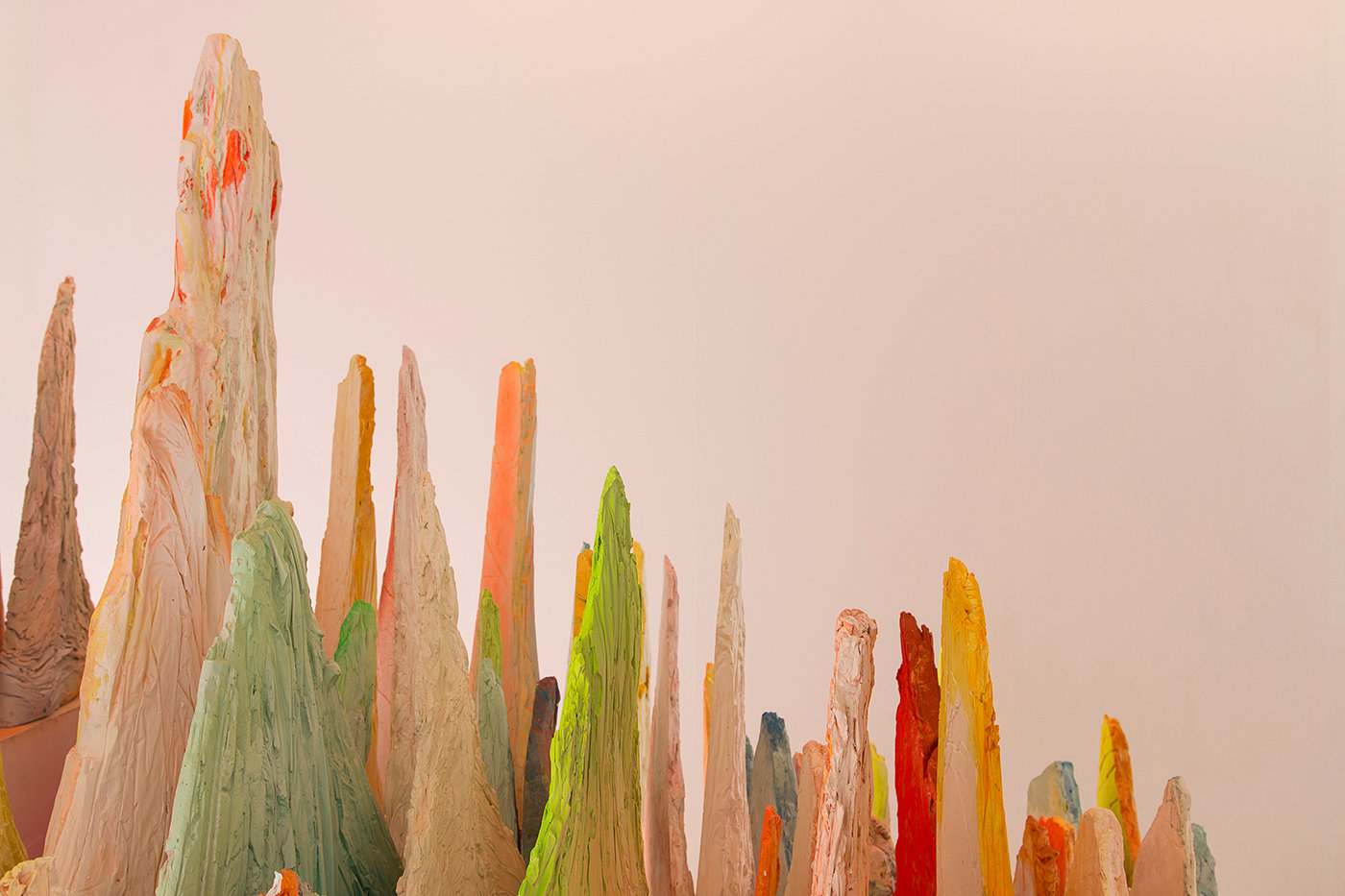 A three-dimensional landscape made of color, plaster and paper, this ...