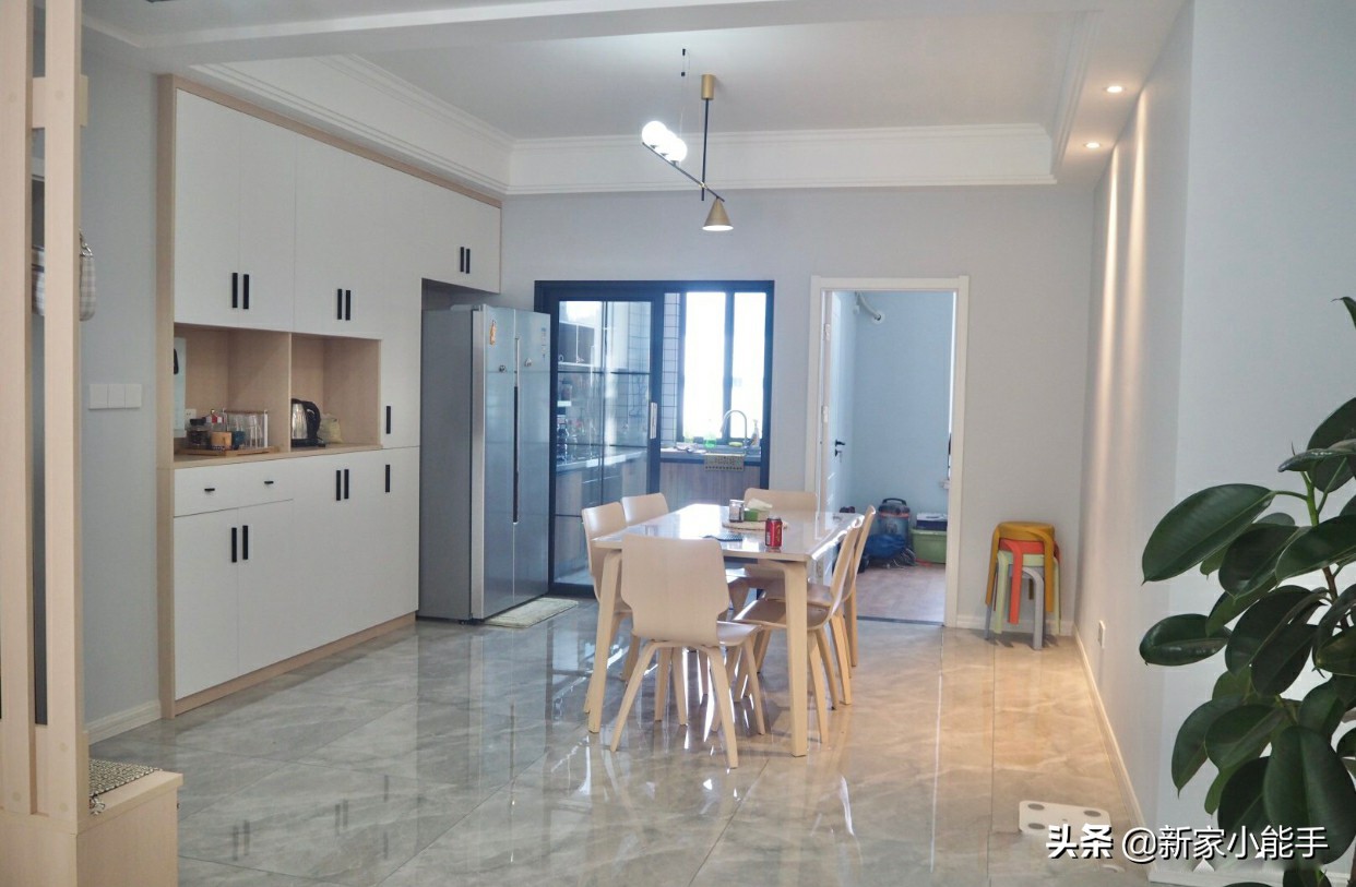 128 square meters new house, creating a minimalist Nordic style, a ...