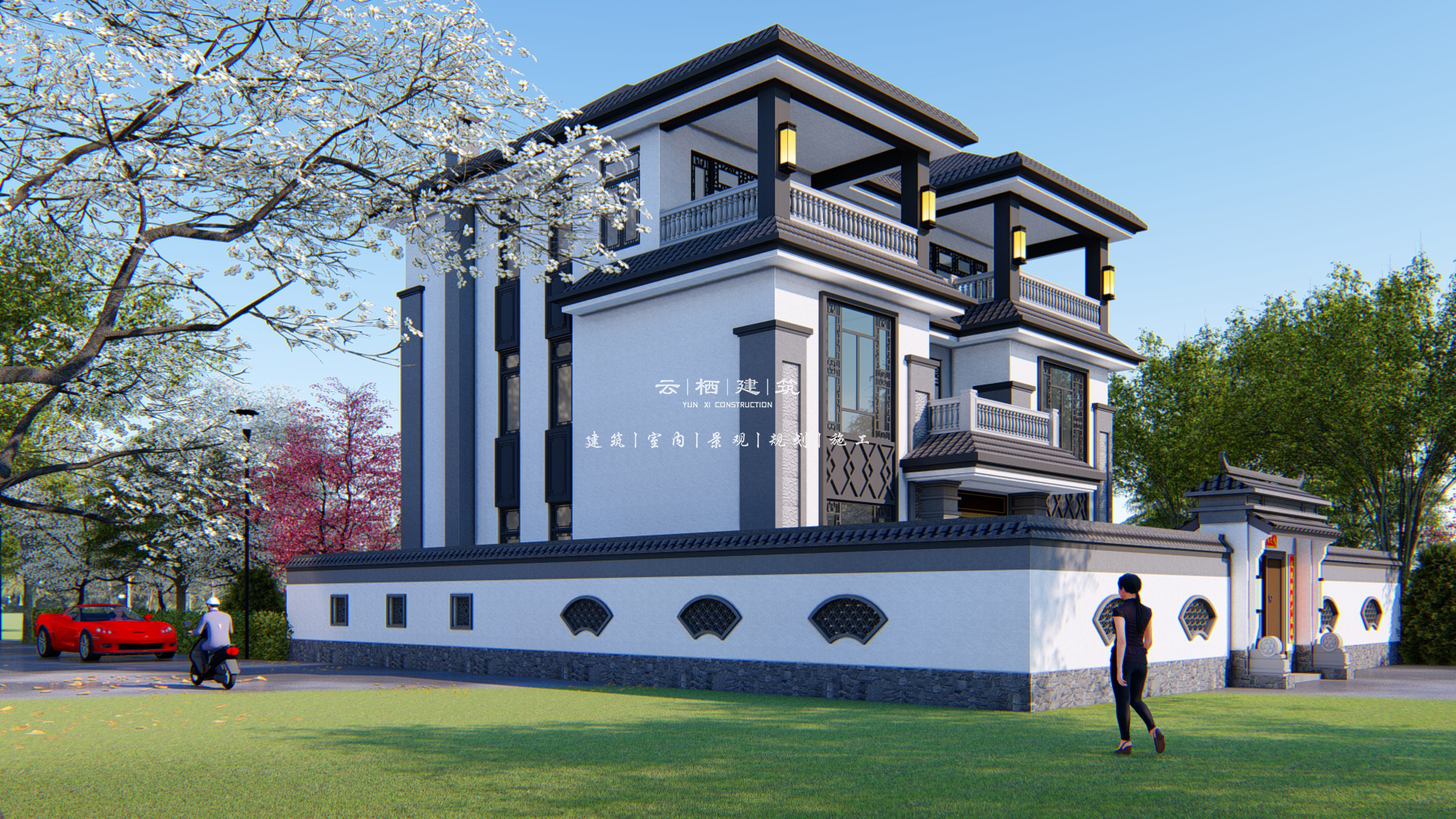 The new Chinese villa of 397 square meters, quiet and elegant without ...