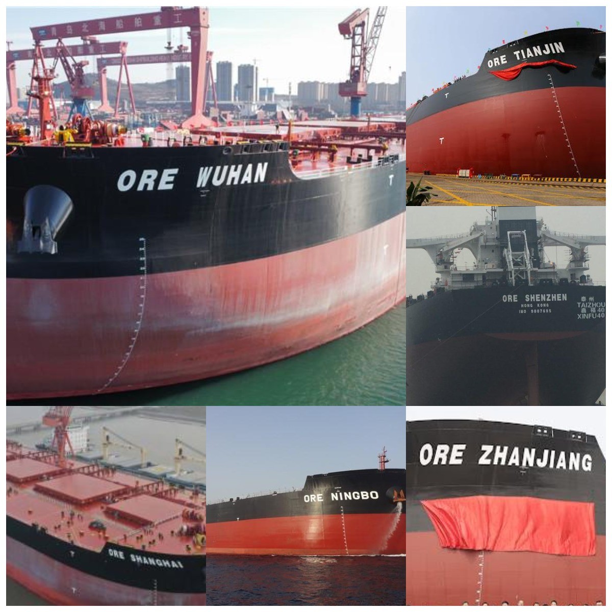 The largest ore ship built in China!It can pull 400,000 tons of iron ...
