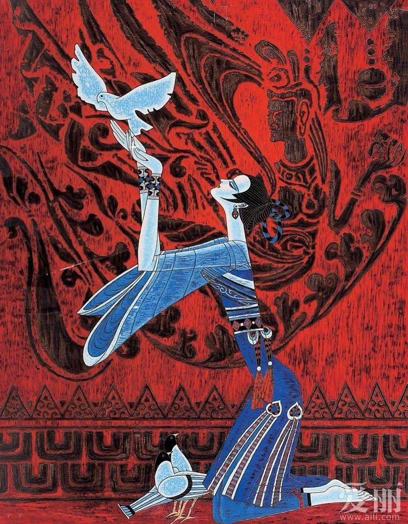 Appreciation of 26 fine works of modern heavy color painting master ...