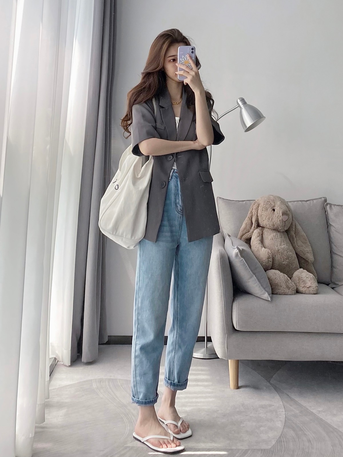 Grey powder matches casual summer wear, a small suit that can also be ...