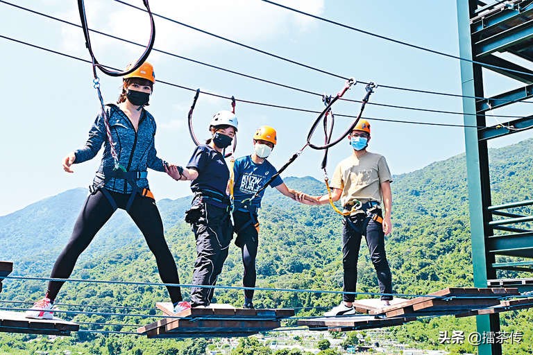 Lam Village, Tai Po, play a high-altitude rope net formation - iNEWS