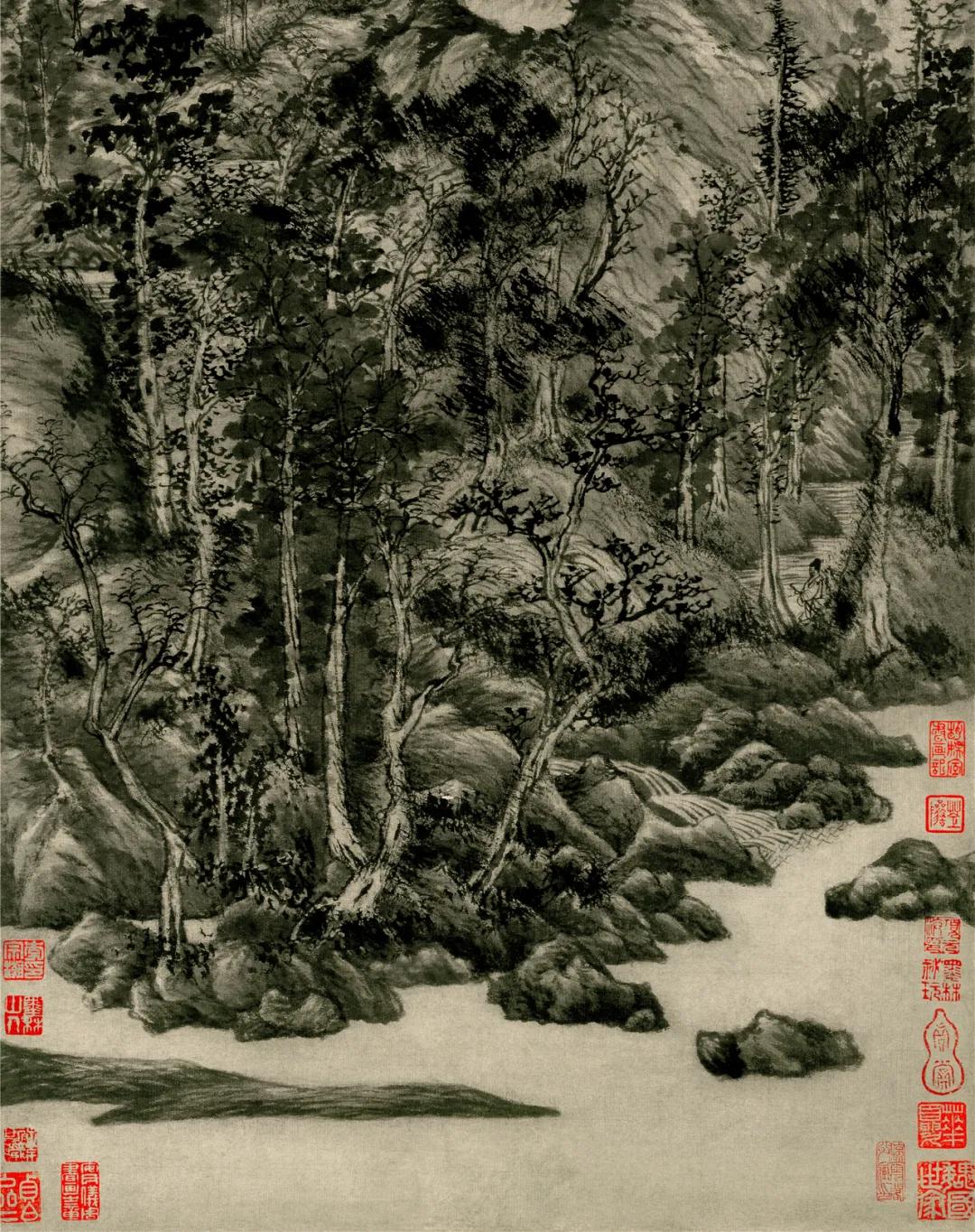 Bian Mountain enters the cloud, the color is green, majestic, beautiful ...