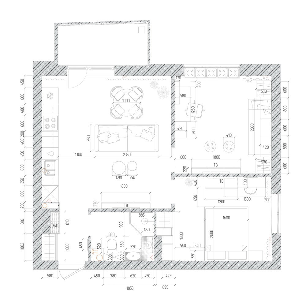 This 54-square-meter small nest reveals a sense of high quality in the ...