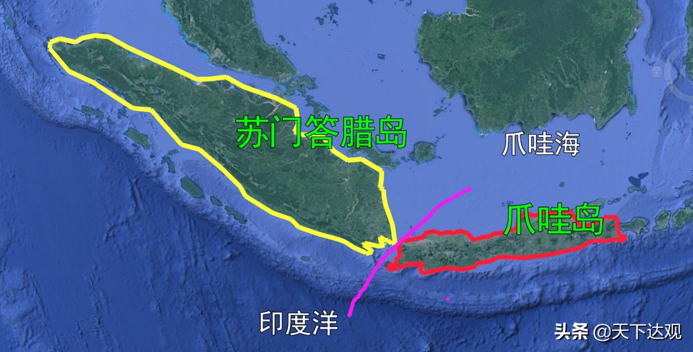 The narrow waterway between the islands of Sumatra and Java, Indonesia ...