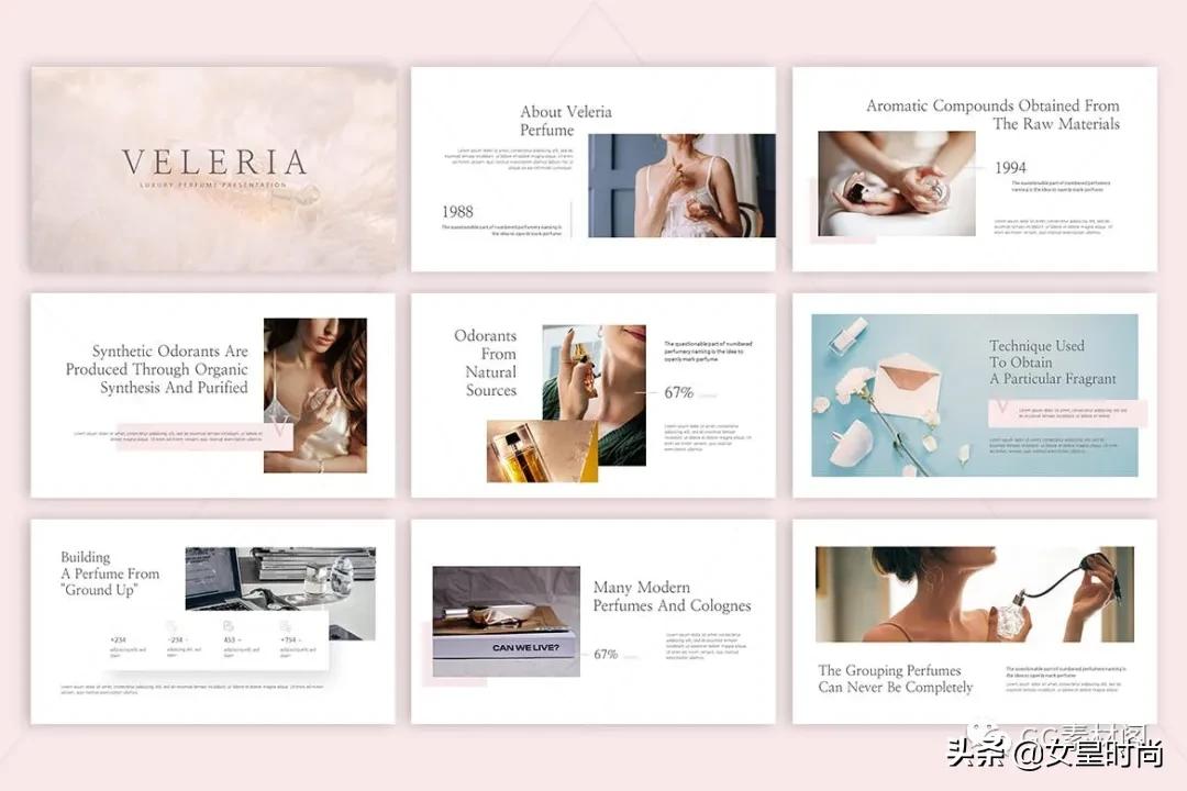 Luxury perfume brand promotion PPT template - iNEWS