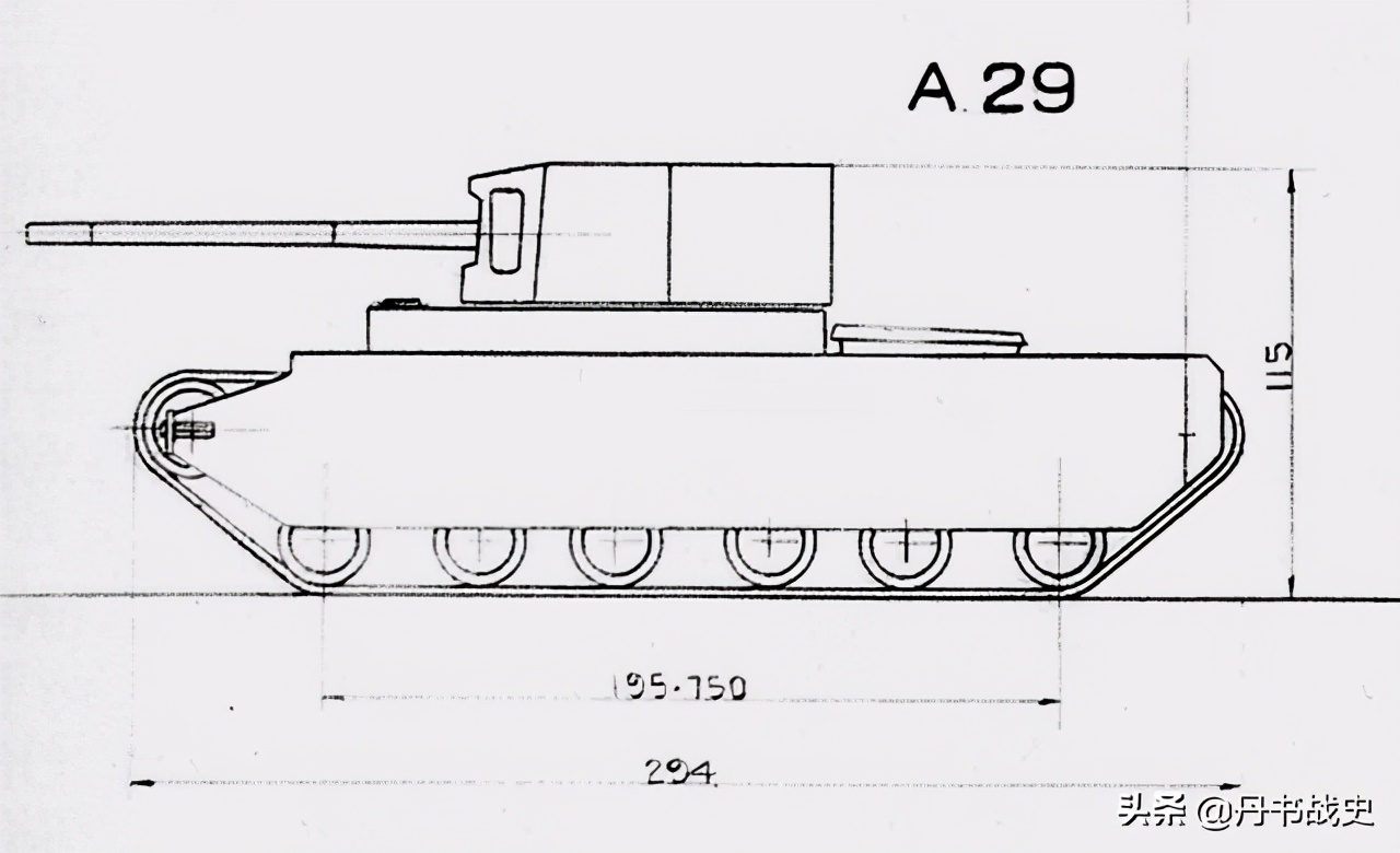 A29 cruise tank, designed around artillery tanks, an early trial plan ...