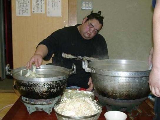 Japanese sumo wrestlers weigh up to 300 kg. How much do they eat for ...
