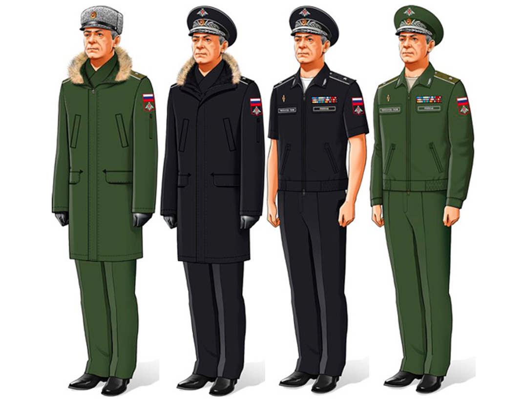 Graphic illustration of the uniforms of senior officials of the Russian ...