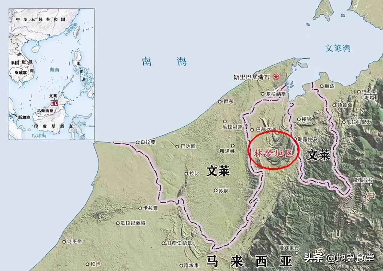 The land is divided into two by neighboring countries, Brunei uses a ...