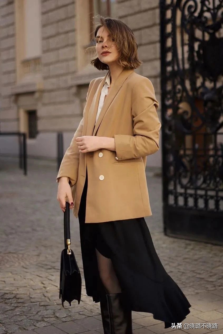 Suit + split skirt = the most popular to wear this autumn, the upper ...
