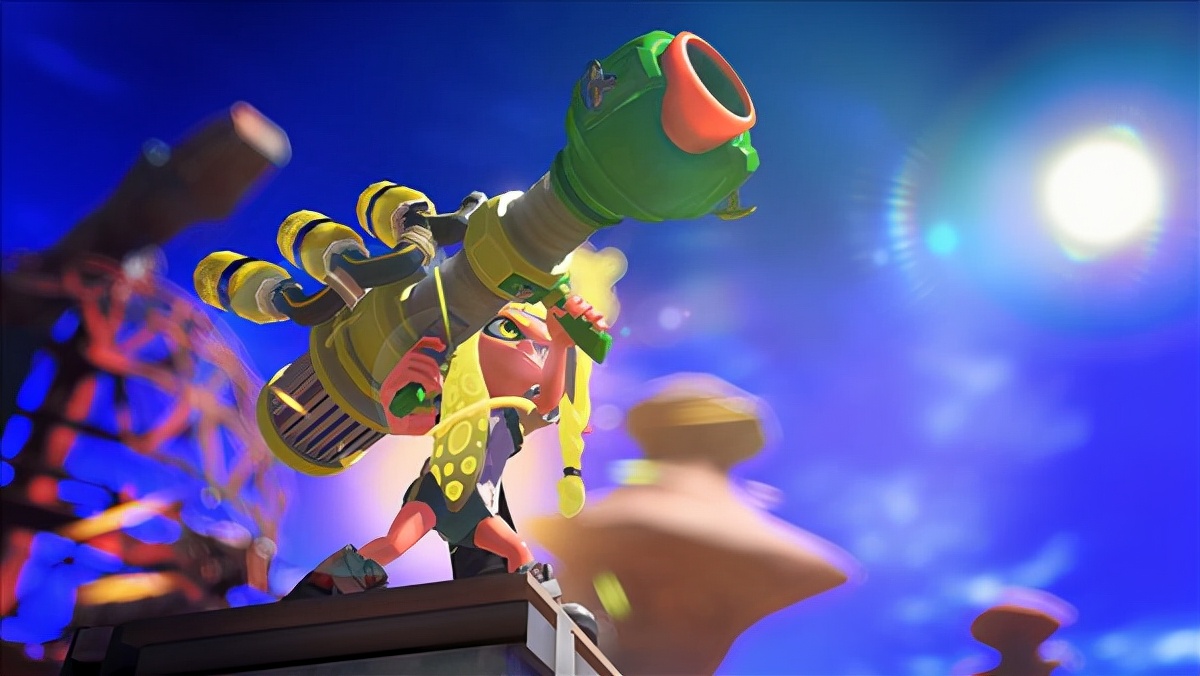 "Splatoon 3" screenshot map Scorch Gorge, weapon Trizooka - iNEWS