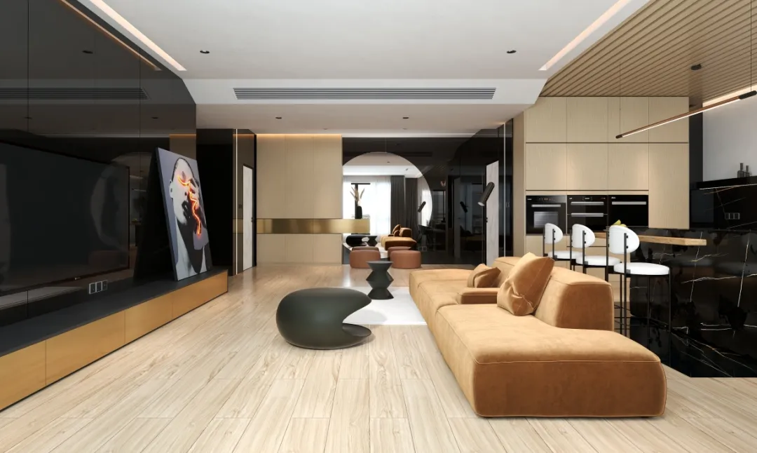 155 square meters with color elegant large flat floor, guest dining ...