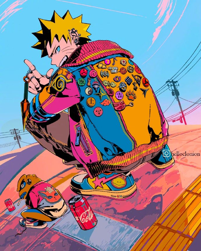This painter's Naruto is so trendy, Naruto Sasuke's motorcycles are all ...