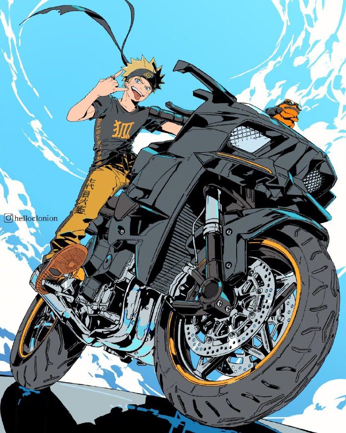 This painter's Naruto is so trendy, Naruto Sasuke's motorcycles are all ...