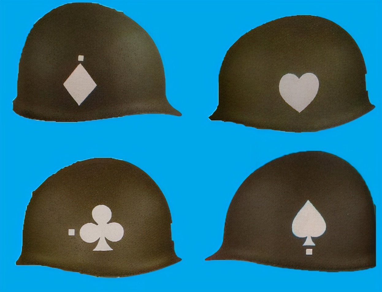 The American helmet covers a fishing net, and the Japanese helmet is ...