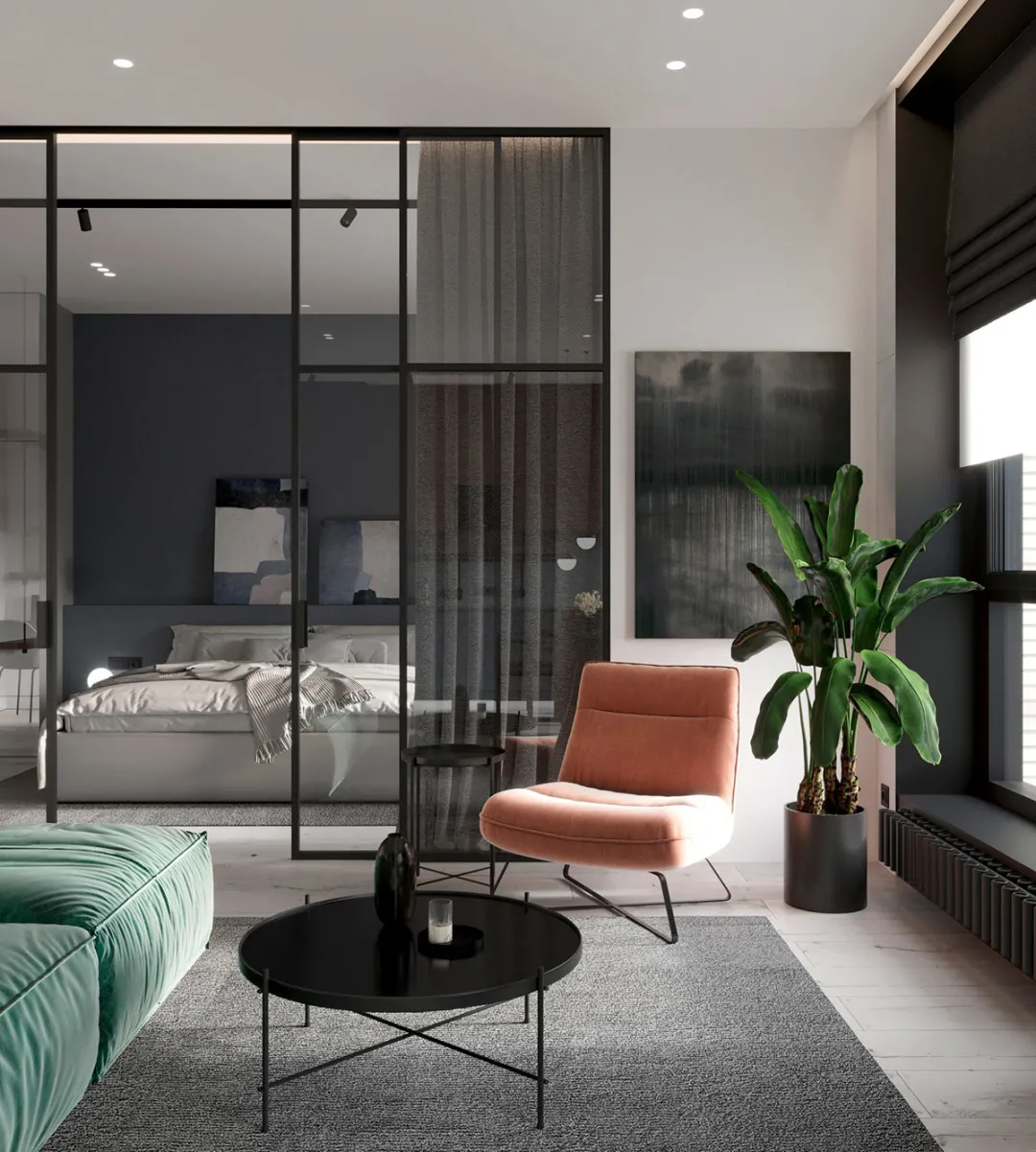 65 square meters exquisite bedroom apartment, the gray tone is advanced ...