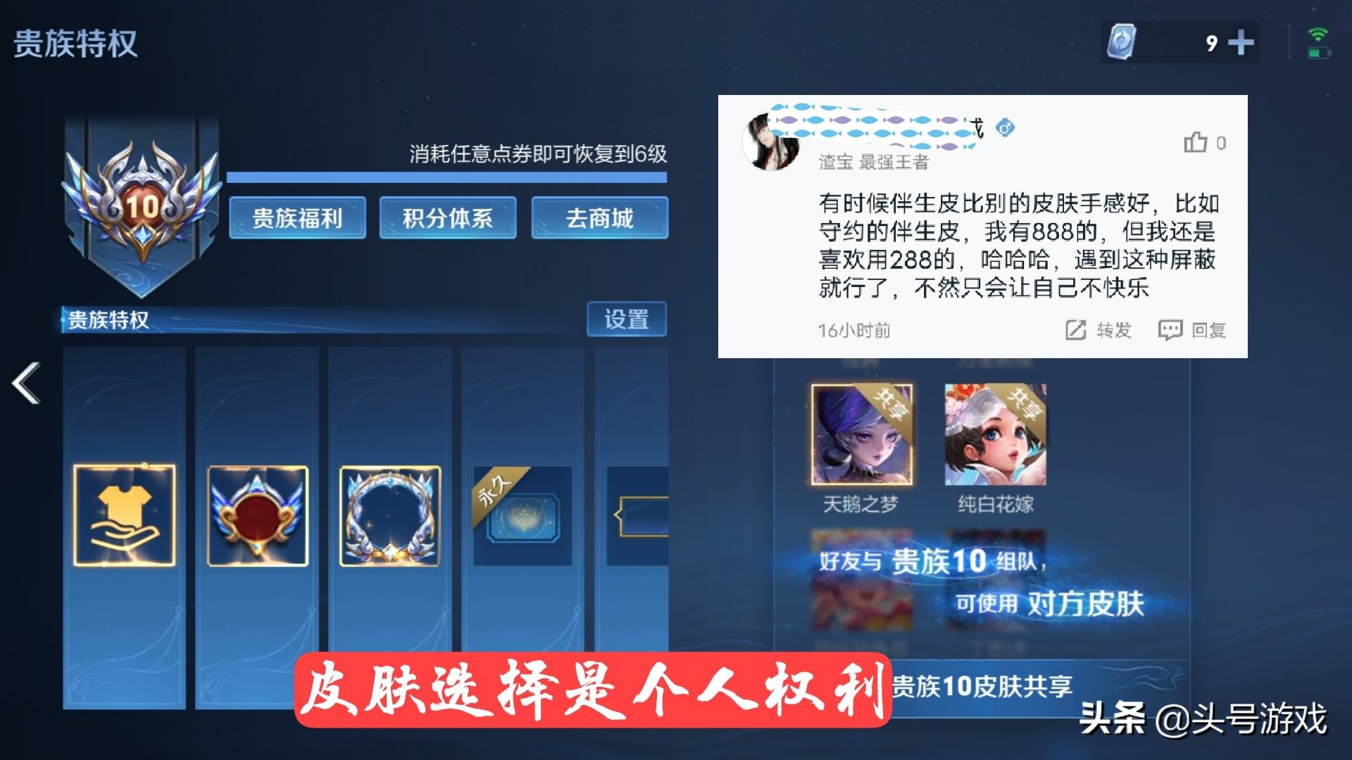 Wang Zhe is rich when it reaches V10?Players use the companion skin to ...