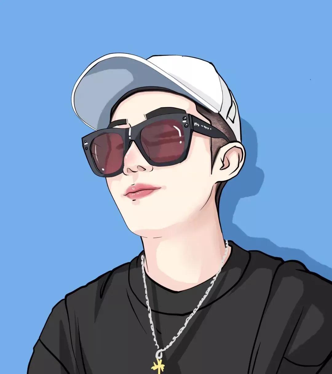 2021 boys hand-painted comic avatar, single handsome cool avatar - iNEWS
