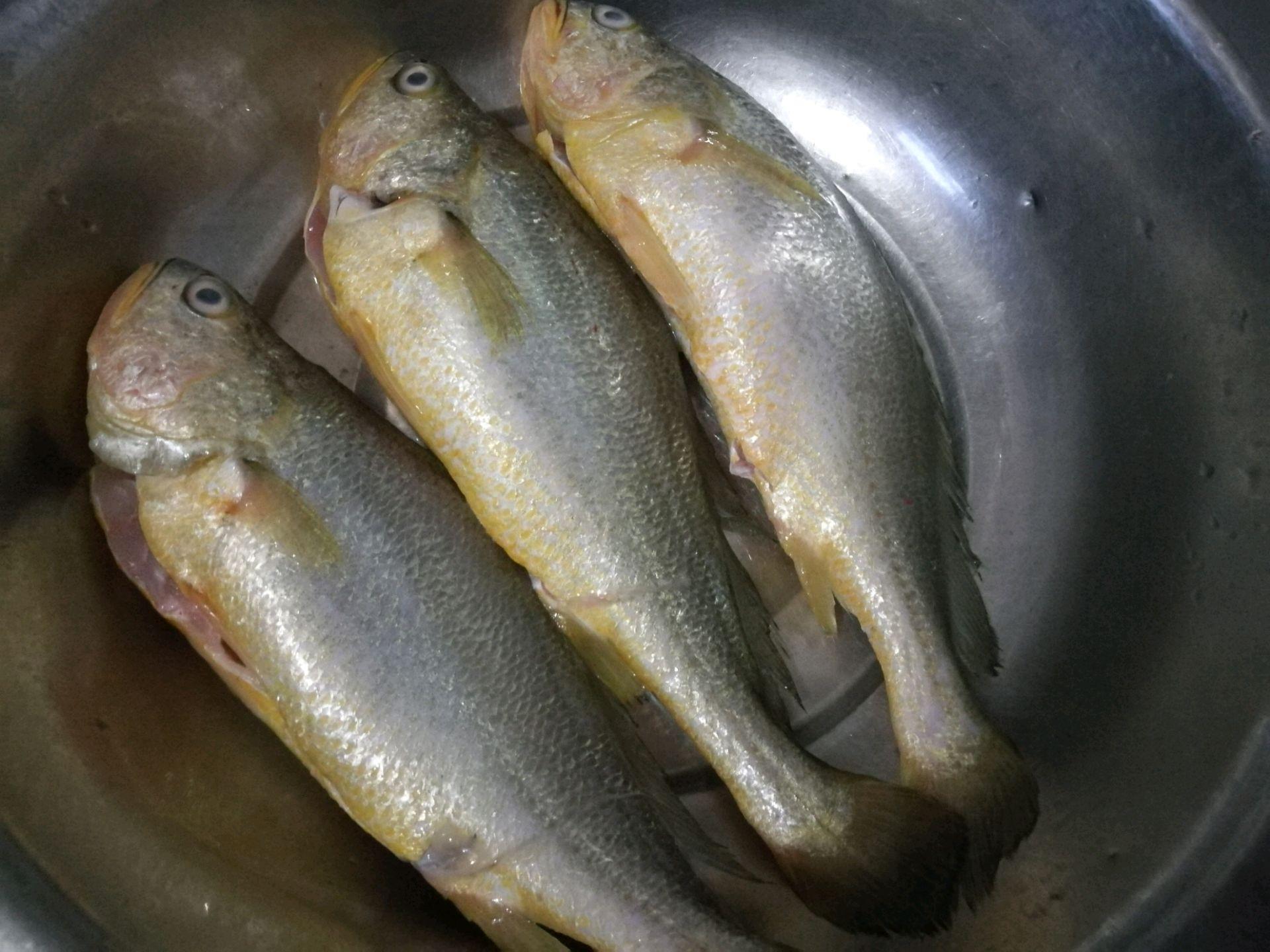 Homemade steamed yellow croaker, original flavor, delicious and ...