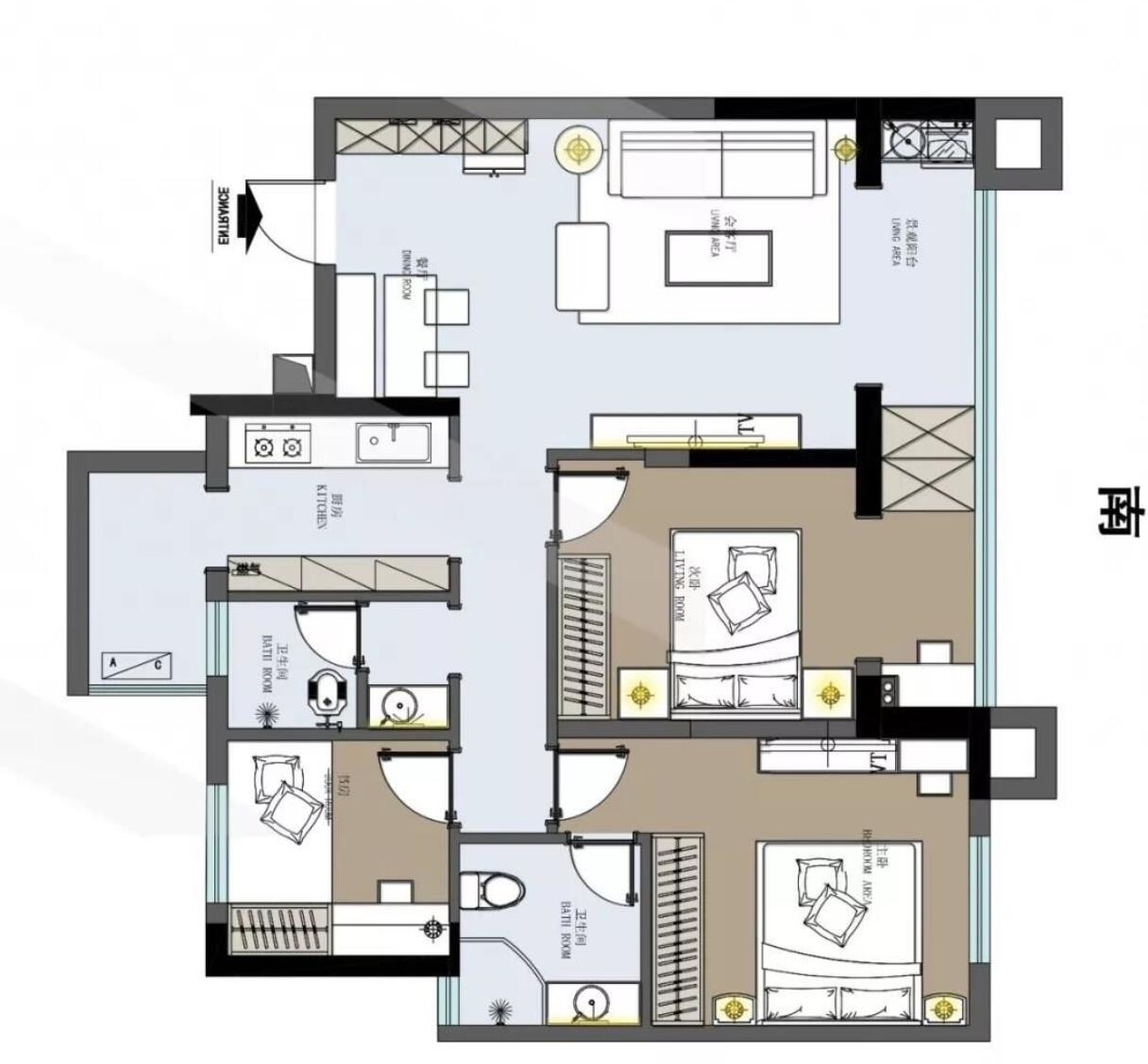 She put out a new house of 122 square meters, the whole house is simple ...