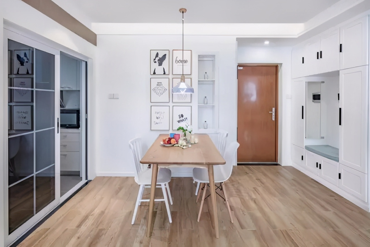 70 square meters of simple style two-bedroom for couples, dining room ...
