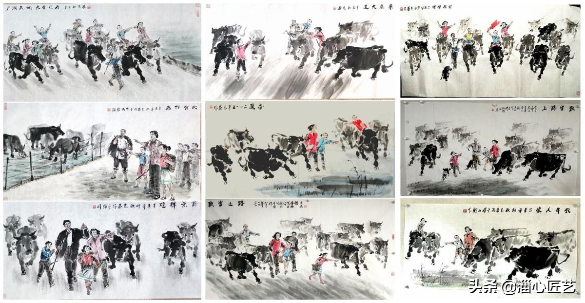 Chinese ceramic art master Yan Xiangong cattle painting appreciation ...