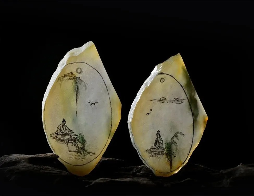 I am a jade carver. Two pieces of Da Makan jadeite wool of the same ...