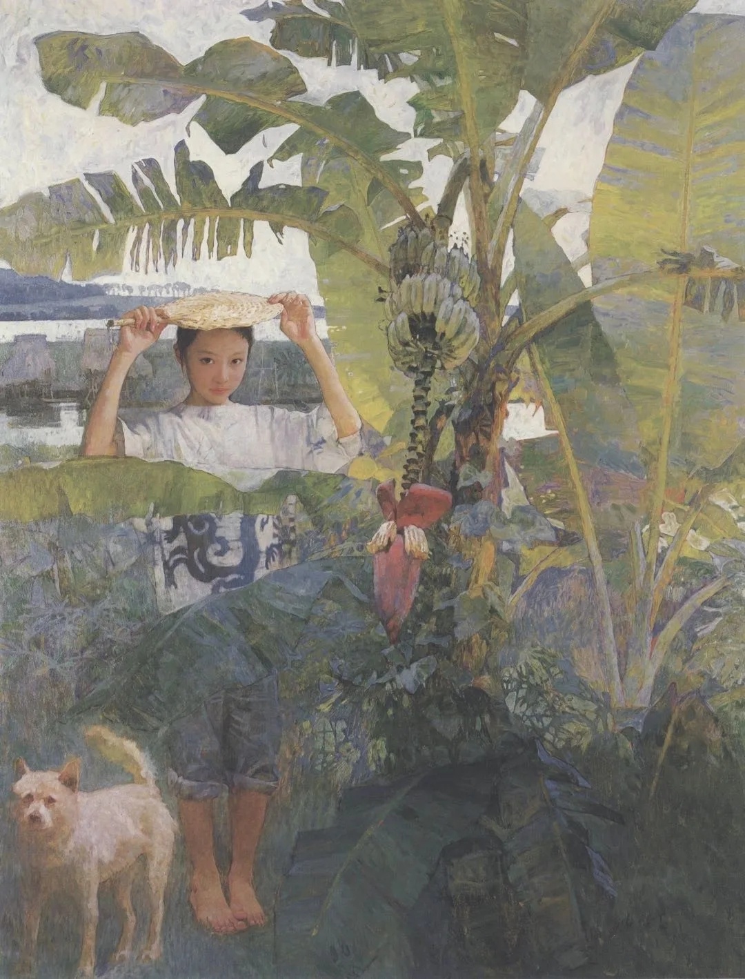 The image of the beautiful woman in the painter Chen Yanning's oil ...