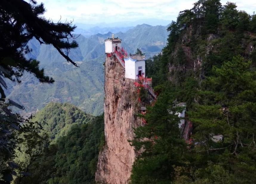 There are five temples built on top of a mountain in China. This place ...