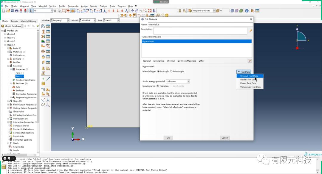 How to define super-elastic materials such as rubber in Abaqus? - iNEWS