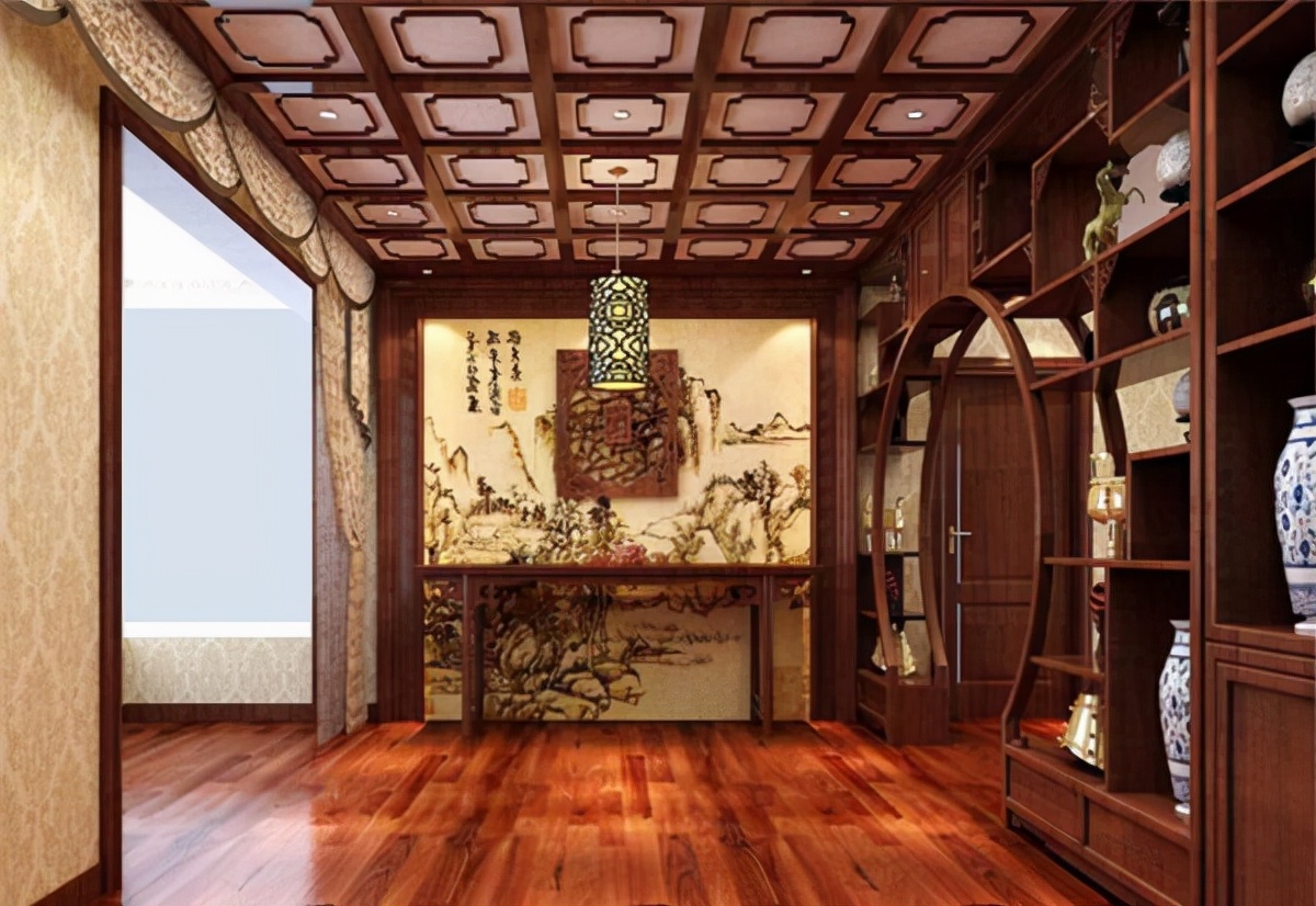 The characteristics of Chinese-style decoration hallway Chinese-style ...