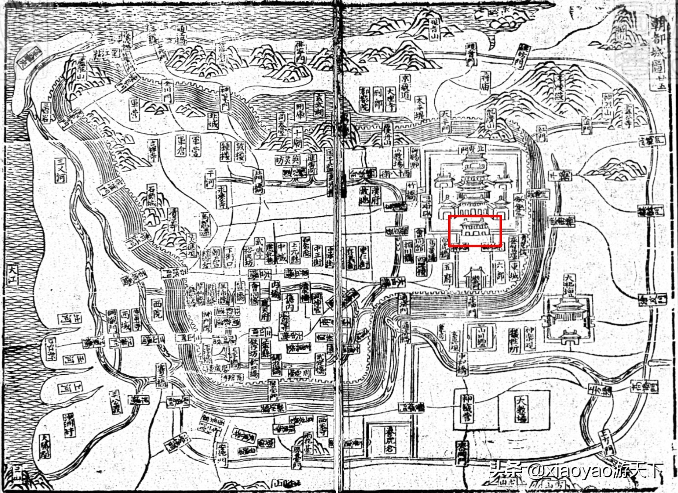 The Meridian Gate of the Ming Forbidden City in Nanjing, the main ...