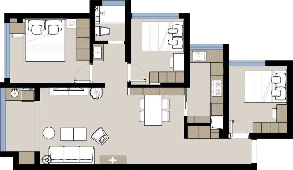 A small couple of 78 square meters installed 3 rooms and 2 halls, the ...